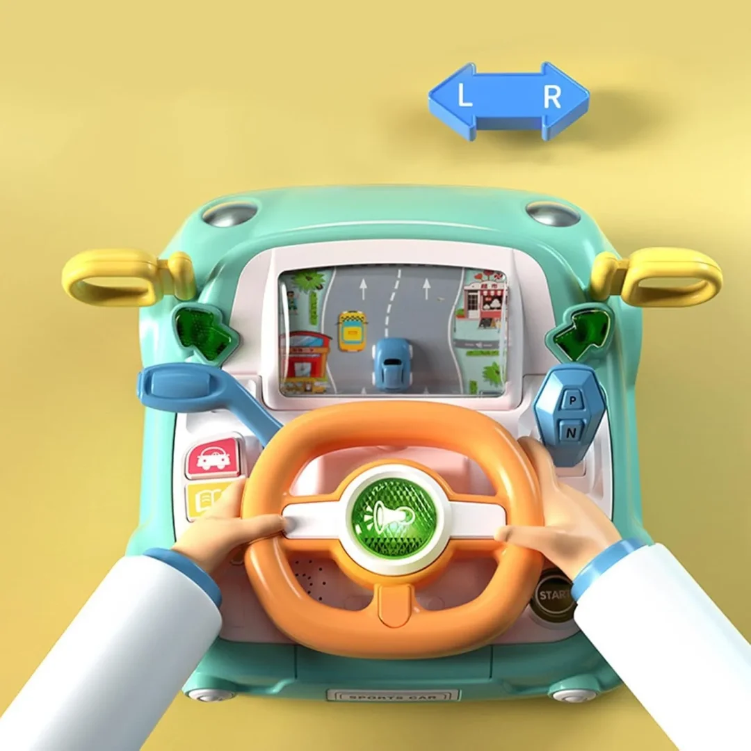 Kids Steering Wheel Toy: Simulation Car Driving Learning Toy